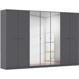Dreht&uuml;renschrank Rauch "Kleiderschrank Schrank Garderobe TOPSELLER OTELI inkl. Inneneinteilung", graumetallic, B:315cm H:210cm T:54cm, Holzwerkstoff, Schr&auml;nke, Dreht&uuml;renschrank, mit zus&auml;tzlichen Einlegeb&ouml;den, optional mit Spiegel MADE IN GERMANY