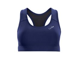 Sport-Bustier WINSHAPE "Functional Comfort Sport-BH SB102C", Damen, Gr. M, Normalgr&ouml;&szlig;en, blau (dunkelblau), 85% Polyester, 15% Elasthan, BHs Sport-Bustier, mit herausnehmbaren Pads