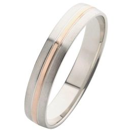 Trauring Firetti "Schmuck Geschenk Gold 375 Hochzeit Ehering Trauring "LIEBE" Gr. 23, rosa (wei&szlig;goldfarben, ros&eacute;goldfarben), Fingerringe, Damen, 23, ohne Brillant, Ros&eacute;gold 375 Wei&szlig;gold 375, 4mm, Ros&eacute;gold 375, Wei&szlig;gold 375, Trauring, Made in Germany, wahlweise mit oder ohne Brillant