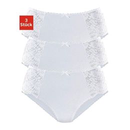 H&uuml;ftslip Petite Fleur, Damen, Gr. 56/58, wei&szlig;, Jersey, Obermaterial: 93% Baumwolle, 7% Elasthan. Spitze: 95% Polyamid, 5% Elasthan, unifarben, Unterhosen H&uuml;ftslip, aus elastischer Baumwoll-Qualit&auml;t, Topseller