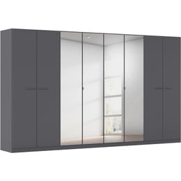 Dreht&uuml;renschrank Rauch "Kleiderschrank Schrank Garderobe TOPSELLER OTELI inkl. Inneneinteilung", grau (graumetallic), B:360cm H:210cm T:54cm, Holzwerkstoff, Schr&auml;nke, Dreht&uuml;renschrank, mit zus&auml;tzlichen Einlegeb&ouml;den, optional mit Spiegel MADE IN GERMANY