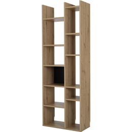 B&uuml;cherregal GAMI "CRAFT", braun (artisan eiche nachbildung), B:75cm H:209cm T:35cm, Holzwerkstoff, Regale, B&uuml;cherregal, B&uuml;cherregal mit 4 Regalb&ouml;den und 6 Ablagefl&auml;chen