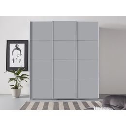 Schwebet&uuml;renschrank Rauch "Kleiderschrank Schrank Garderobe TOPSELLER OTELI inkl. Inneneinteilung", grau (seidengrau), B:203cm H:229cm T:62cm, Holzwerkstoff, Schr&auml;nke, Schwebet&uuml;renschrank, mit 3 Innenschubladen sowie zus&auml;tzlichen Einlegeb&ouml;den MADE IN GERMANY