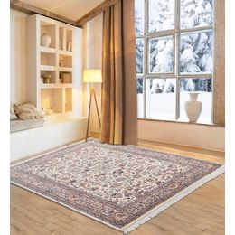 Orientteppich OTTO HOME "BI Oriental", braun (cream braun), B:250cm H:12mm L:300cm, Schurwolle, Teppiche, Orientteppich, reine Wolle, handgekn&uuml;pft, orientalisches Design, mit Fransen
