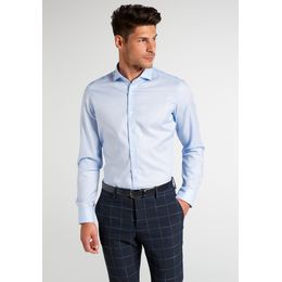 Langarmhemd Eterna "SLIM FIT", Herren, Gr. 46, Normalgr&ouml;&szlig;en, blau (hellblau), 98% Baumwolle, 2% Elastodien, schmal, Manschette, Hemden Langarmhemd, NON IRON (b&uuml;gelfrei)