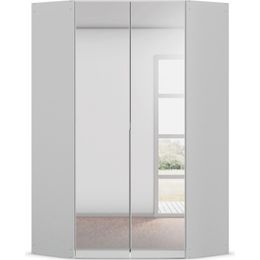 Eckkleiderschrank OTTO HOME "Kleiderschrank Schrank Ankleidezimmer Schlafzimmer Garderobe AGORDO", grau (seidengrau), B:117cm H:210cm T:117cm, Holzwerkstoff, Schr&auml;nke, Eckkleiderschrank, mit Spiegelt&uuml;ren, voll ausgestattet mit viel Stauraum MADE IN GERMANY