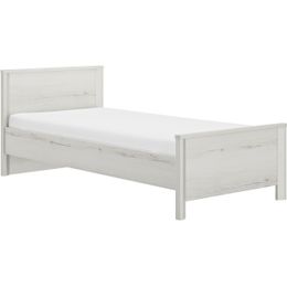 Kinderbett GAMI "Bett Lugano", braun (eiche helvezia gebleicht, eiche helvezia gebleicht, eiche helvezia gebleicht), B:96cm H:80cm L:209cm, Betten, Kinderbett