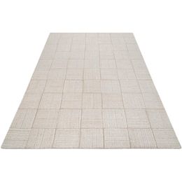 Wollteppich Wecon Home "Lasse", beige (creme,beige), B:170cm H:8mm L:240cm, Wolle, Teppiche, Wollteppich