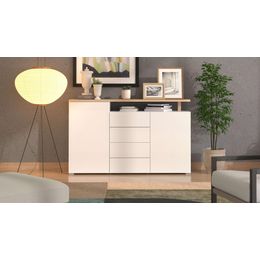 Sideboard Inosign "Aterno Kommode, Anrichte", wei&szlig; (wei&szlig;, natur), B:154cm H:94cm T:40cm, FSC-zertifizierter Holzwerkstoff, Sideboards, Sideboard, Breite 154 cm, mit Push-to-Open Funktion