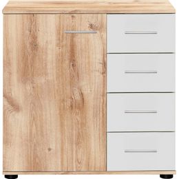 Kombikommode wimex "Katrin", wei&szlig; (plankeneichefarben, wei&szlig;), B:81cm H:83cm T:41cm, Sideboards, Kombikommode