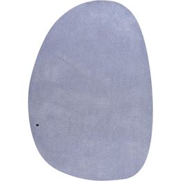 Hochflor-Teppich Tom Tailor HOME "Shaggy Teppich Cozy", blau (hellblau), B:80cm H:25mm L:120cm, Polyester, Teppiche, Hochflor-Teppich, Uni Farben, auch in Pastell Farben, weich & kuschelig, organische Form