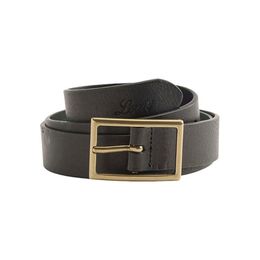 Levi's Lederg&uuml;rtel LEVI'S "RECTANGLE BELT", Damen, Gr. 100, caviar, Rindsleder, G&uuml;rtel Lederg&uuml;rtel, mit goldfarbener Schlie&szlig;e und Logopr&auml;gung