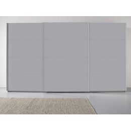 Schwebet&uuml;renschrank Rauch "Kleiderschrank Schrank Garderobe TOPSELLER OTELI inkl. Inneneinteilung", grau (seidengrau), B:360cm H:210cm T:62cm, Holzwerkstoff, Schr&auml;nke, Schwebet&uuml;renschrank, mit 3 Innenschubladen sowie zus&auml;tzlichen Einlegeb&ouml;den MADE IN GERMANY