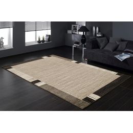 Teppich OCI DIE TEPPICHMARKE "CASTLE FLORA, auch als L&auml;ufer und in rund", beige (beige, braun), B:140cm H:20mm L:200cm, Polypropylen (PP), Teppiche, Teppich, dichter Fris&eacute; Kurzflor, farbiger Bord&uuml;re, Wohnzimmer, Schlafzimmer