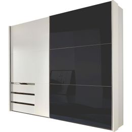 Schwebet&uuml;renschrank wimex "Level by fresh to go", wei&szlig; (wei&szlig;, grauglas), B:200cm H:216cm T:65cm, Schr&auml;nke, Schwebet&uuml;renschrank, mit Glast&uuml;r