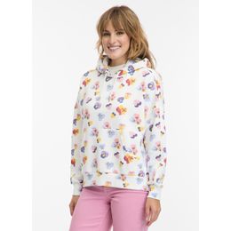Sweatshirt Ragwear "PIRITA PRINT", Damen, Gr. M, ivory, Sweatware, Obermaterial: 70% Baumwolle, 30% Polyester, bedruckt, regular fit, Rundhals, Sweatshirts Sweatshirt