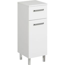 Unterschrank SAPHIR "Quickset Badschrank mit 1 T&uuml;r, 1 Schublade, 30 cm breit", wei&szlig; (wei&szlig; glanz), B:30cm H:81cm T:33cm, Holzwerkstoff, Schr&auml;nke, Unterschrank, Badezimmer-Unterschrank inkl. T&uuml;rd&auml;mpfer, Griffe in Chrom Glanz