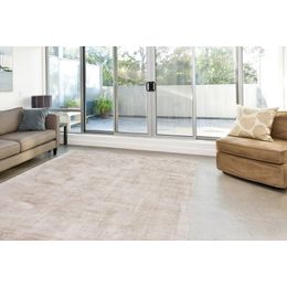 Teppich Kayoom "Luxury 110" Gr. 3, beige (natur, taupe), B:120cm H:13mm L:170cm, Viskose, Teppiche, Teppich, Kurzflor, meliert, handweb, Wohnzimmer
