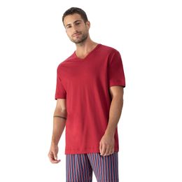 V-Shirt Mey "Solid Night", Herren, Gr. M, rot (true rot), Interlock, Obermaterial: 100% Baumwolle, h&uuml;ftbedeckend, V-Ausschnitt, Shirts V-Shirt, T-Shirt aus Interlock-Jersey