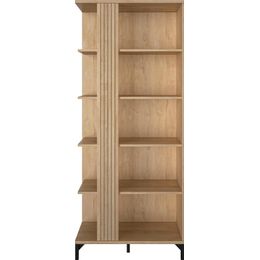 Aktenregal GAMI "Faro", braun (eiche blond), B:80cm H:190cm T:35cm, Holzwerkstoff, Regale, Aktenregal, moderner Industrial Look