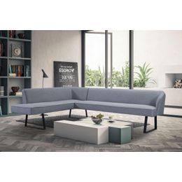Eckbank exxpo - SOFA FASHION "Americano", silber, B:270cm H:83cm T:197cm, Sitzb&auml;nke, Eckbank, mit Keder und Metallf&uuml;&szlig;en, Bezug in verschiedenen Qualit&auml;ten