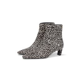 Stiefelette Tommy Hilfiger "TH SNOW LEOPARD BOOT", Damen, Gr. 40, braun, beige, Leder, Rindshaar, Schuhe Stiefelette, Trichterabsatz, Businesschuh in spitz zulaufender Form