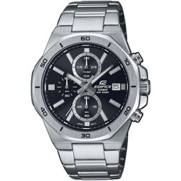 Chronograph CASIO EDIFICE, silber (schwarz, silberfarben), Armbanduhren, Herren, Chronograph, Quarzuhr, Armbanduhr,Herrenuhr, Edelstahlarmband,bis 10bar wasserdicht