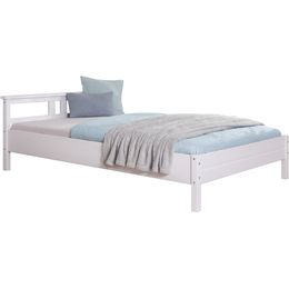 Futonbett Ticaa "Merci", wei&szlig; (kiefer massiv wei&szlig; gewachst), B:147,6cm, Betten, Futonbett, Einzelbett, aus Kiefer Massivholz, inkl. Rollrost