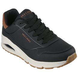 Sneaker Skechers "UNO-SUITED ON AIR", Herren, Gr. 41, braun (schwarz, braun), Lederimitat, Veloursleder, Schuhe Sneaker, Freizeitschuh, Halbschuh, Schn&uuml;rschuh mit modischer Keilsohle