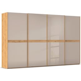 Schwebet&uuml;renschrank Rauch "Kleiderschrank Schrank Garderobe Schlafzimmerschrank SCALE-LINE", braun (asteiche, glas fango), B:360cm H:223cm T:68cm, Holzwerkstoff, Schr&auml;nke, Schwebet&uuml;renschrank, edle Optik mit Bauchbinde in Korpusfarbe mit Glasfront MADE IN GERMANY