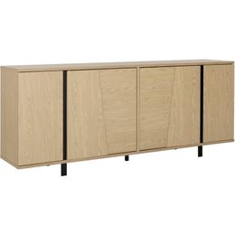 Sideboard GAMI "SOLENA", eiche rookwood nachbildung, B:205cm H:84cm T:45cm, Holzwerkstoff, Sideboards, Sideboard, Sideboard 4 T&uuml;ren