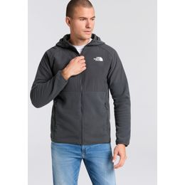 Fleecejacke The North Face "Glacier Fleece", Herren, Gr. S, grau (asphalt grau), Web, Obermaterial: 100% Polyester, normal, hoch geschlossener Ausschnitt, Raglan&auml;rmel eingefasste Kante, Jacken Fleecejacke, sportlicher Stil, mit Kapuze und Gummizug, mit Rei&szlig;verschlusstaschen