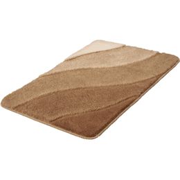 Badematte Kleine Wolke "Serenade", grau (taupe), H:20mm, Kunstfaser, Badematten, Badematte, Badteppich, Wellen Design, Farbverlauf, Hoch-Tief Effekt, waschbar