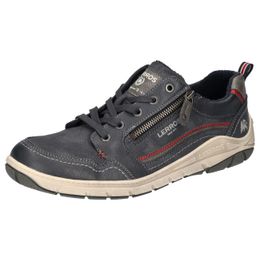 Sneaker Lerros, Herren, Gr. 42, navy, Lederimitat, kontrastfarbene Details, Schuhe Sneaker, Schn&uuml;rschuh, Freizeitschuh, Halbschuh mit Rei&szlig;verschluss