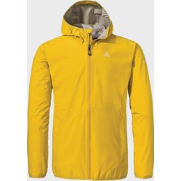 Sch&ouml;ffel Outdoorjacke SCH&Ouml;FFEL "Jacket Style Migandi MNS", Herren, Gr. 54, gelb (5205, gelb), Oberstoff: 100% Polyester; (Membran: Thermoplastisches Polyurethan), regular fit, hoch geschlossener Ausschnitt, Jacken Outdoorjacke
