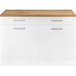 Unterschrank KOCHSTATION "KS-Kehl", wei&szlig;, B:120cm H:85cm T:60cm, MDF, Schr&auml;nke, Unterschrank, Breite 120 cm