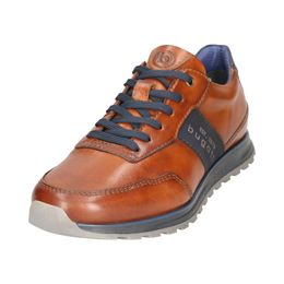 Sneaker Bugatti, Herren, Gr. 42, cognac, Glattleder, used, Schuhe Sneaker, Schn&uuml;rschuh, Halbschuh, Freizeitschuh mit Profilsohle