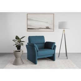 Sessel DOMO collection "Pina elegant und zeitloser Clubsessel, bequemer Cocktailsessel", blau (petrol), B:99cm H:95cm T:88cm, Sessel, Sessel, Hoher Sitzkomfort, Microfaser hochflorig, petrol
