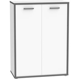 Kommode FORTE "Keflav", wei&szlig; (wei&szlig;, uni wolfram grau), B:84,5cm H:115,1cm T:41,5cm, Holzwerkstoff, Sideboards, Kommode, Breite 84,5 cm