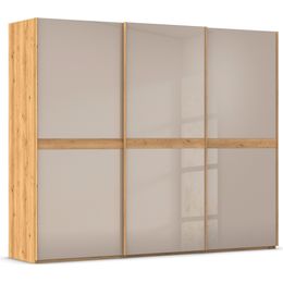 Schwebet&uuml;renschrank Rauch "Kleiderschrank Schrank Garderobe Schlafzimmerschrank SCALE-LINE", braun (asteiche, glas fango), B:271cm H:223cm T:68cm, Holzwerkstoff, Schr&auml;nke, Schwebet&uuml;renschrank, edle Optik mit Bauchbinde in Korpusfarbe mit Glasfront MADE IN GERMANY