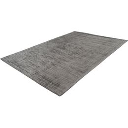 Teppich Padiro "Karma 125", grau (anthrazit), B:160cm H:8mm L:230cm, Viskose, Teppiche, Teppich, Handgewebter Teppich mit 3D-Design, weiche Haptik, pflegeleicht