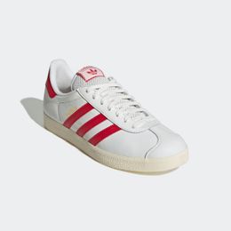 Sneaker adidas originals "GAZELLE", Herren, Gr. 44, wei&szlig; (core wei&szlig;, better scarlet, cream wei&szlig;), Leder, Synthetik, Schuhe Sneaker