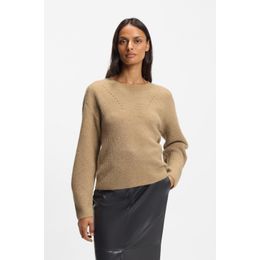 Strickpullover BOSS Orange "Fenne Premium Damenmode", Damen, Gr. XL (42), rust, copper 222, Strick, Obermaterial: 35% Alpaka, 35% Wolle, 30% Polyamid, unifarben, normal, Rundhals, Pullover Strickpullover, mit Ajourlochmuster