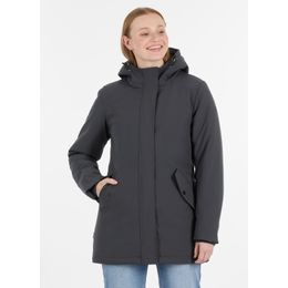 Parka Ragwear "NAVANUTI", Damen, Gr. S, grau (dunkelgrau), Web, Obermaterial: 96% Polyester, 4% Elasthan, unifarben, h&uuml;ftbedeckend, gerader Abschluss, Jacken Parka
