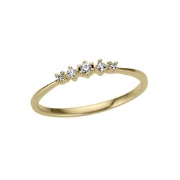 Goldring Firetti "Schmuck Geschenk Gold 585, poliert" Gr. 18, gold (gelbgoldfarben), Fingerringe, Damen, 18, 0,08 P2 = erkennbare Einschl&uuml;sse, Diamanten Gelbgold 585, 2mm, Diamanten, Gelbgold 585, Goldring, mit Brillanten