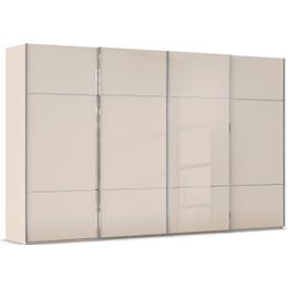 Schwebet&uuml;renschrank Rauch "Kleiderschrank Schrank Garderobe Schlafzimmerschrank SCALE-TRIO", beige (champagner, glas champagner, griffleisten chrom), B:360cm H:223cm T:68cm, Holzwerkstoff, Schr&auml;nke, Schwebet&uuml;renschrank, edle dreigeteilte Front mit 2 Zierleisten Glasfront MADE IN GERMANY