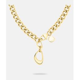 Kette mit Anh&auml;nger Liebeskind Berlin "Schmuck Geschenk Edelstahl Halskette The Organic", gold (gelbgoldfarben), Halsketten, Damen, Edelstahl, L: 38 B: 6mm, Kette mit Anh&auml;nger, B:6mm