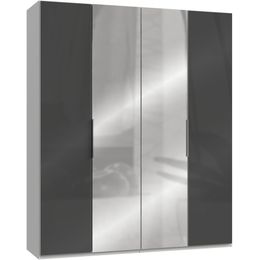 Kleiderschrank wimex "Level by fresh to go", wei&szlig; (wei&szlig;, grauglas), B:200cm H:236cm T:58cm, Schr&auml;nke, Kleiderschrank, mit Glas- und Spiegelt&uuml;ren