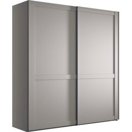 Schwebet&uuml;renschrank Wiemann "G&ouml;teborg", grau (kieselgrau, dekor), B:197,3cm H:220cm T:67cm, Holzwerkstoff, Schr&auml;nke, Schwebet&uuml;renschrank, Querriegel und Griffleisten im Korpusfarbton