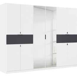 Dreht&uuml;renschrank Rauch "Kleiderschrank Schrank Garderobe W&auml;scheschrank TICAO", wei&szlig; (alpinwei&szlig;, graumetallic), B:271cm H:210cm T:54cm, Holzwerkstoff, Schr&auml;nke, Dreht&uuml;renschrank, mit 2 ger&auml;umigen Schubladen, viel Stauraum MADE IN GERMANY